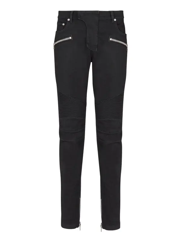 Balmain Slim-fit Biker Jeans - Black