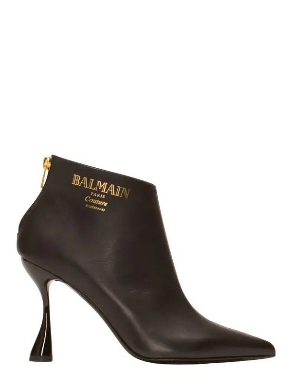 Balmain Eden Calfskin Ankle Boots - Black