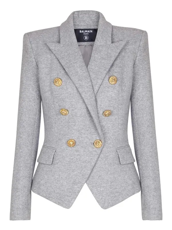 Balmain Cotton Knit Jacket - Grey