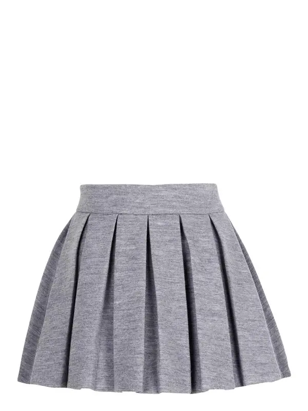 Balmain Short Pleated Knit Skirt - Grey