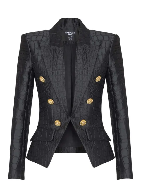 Balmain Crocodile Jacquard Jacket - Black