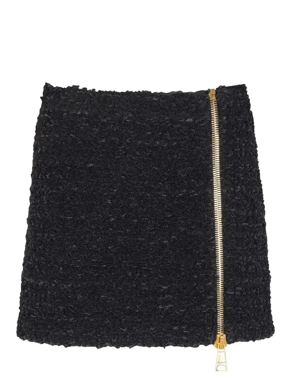 Balmain Tweed Mini Skirt - Black