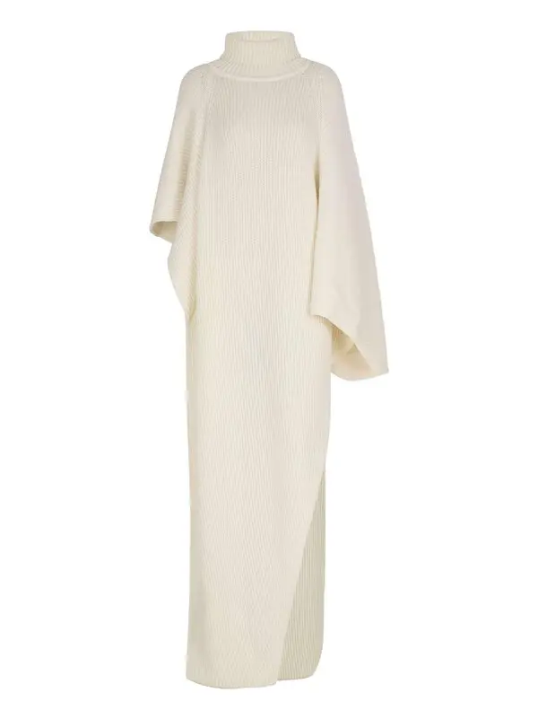 Balmain Asymmetric Knit Cape - White