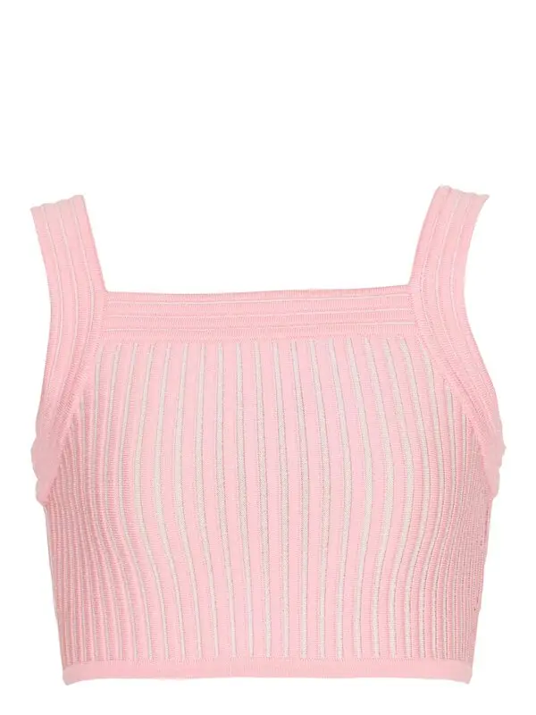 Balmain Textured Knit Strappy Top - Pink