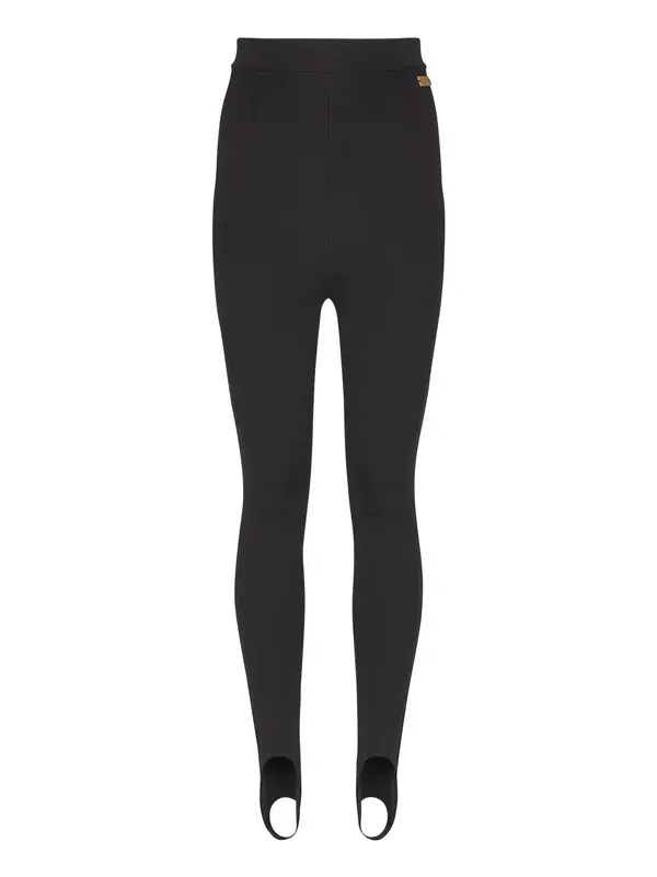 Balmain Jersey Stirrup Leggings - Black