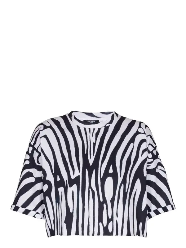 Balmain Zebra Print T-shirt - White