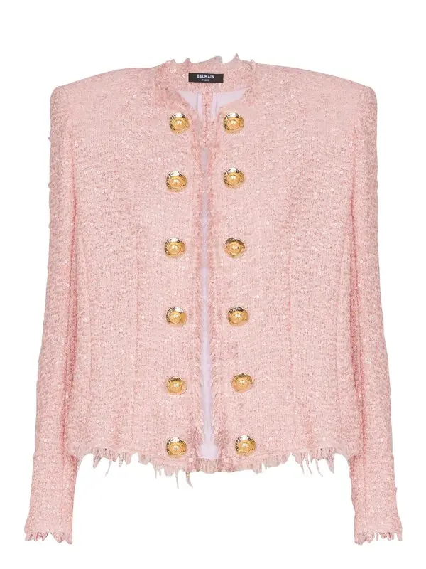 Balmain Sequin Tweed Jacket - Pink