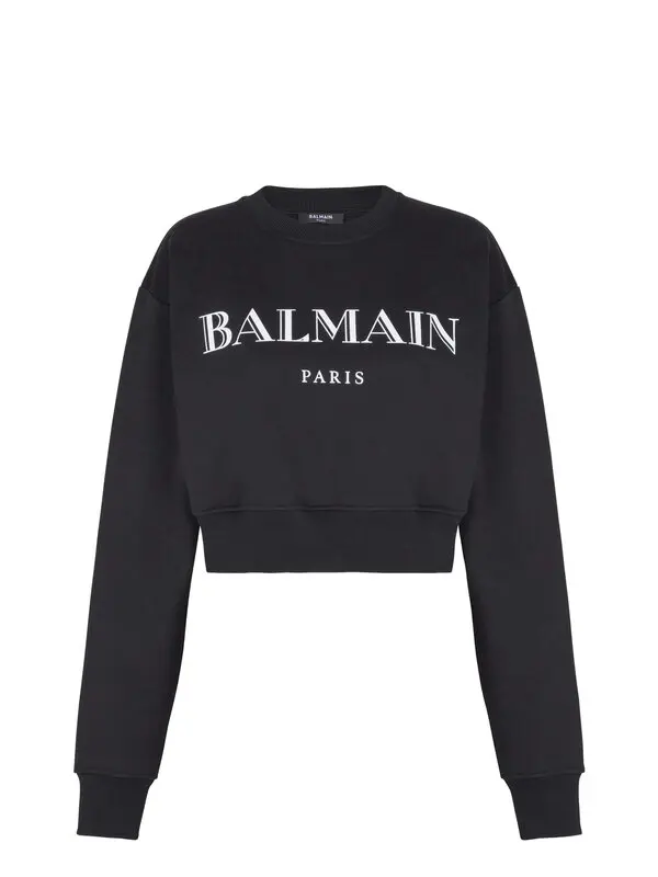 Balmain Printed Crew-neck Sweatshirt - Black
