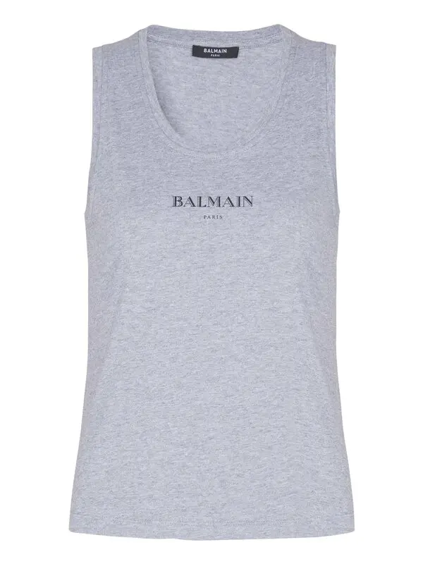 Balmain Printed Tank Top - Grey