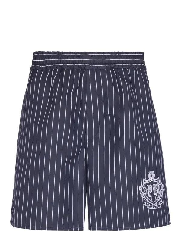 Balmain Striped Poplin Pyjama Shorts - Navy