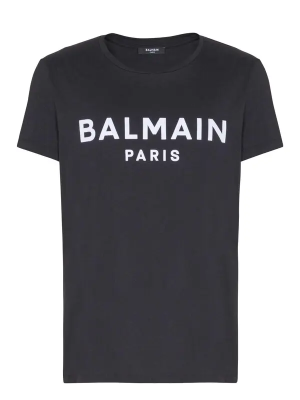 Balmain T-shirt With Paris Print - Black