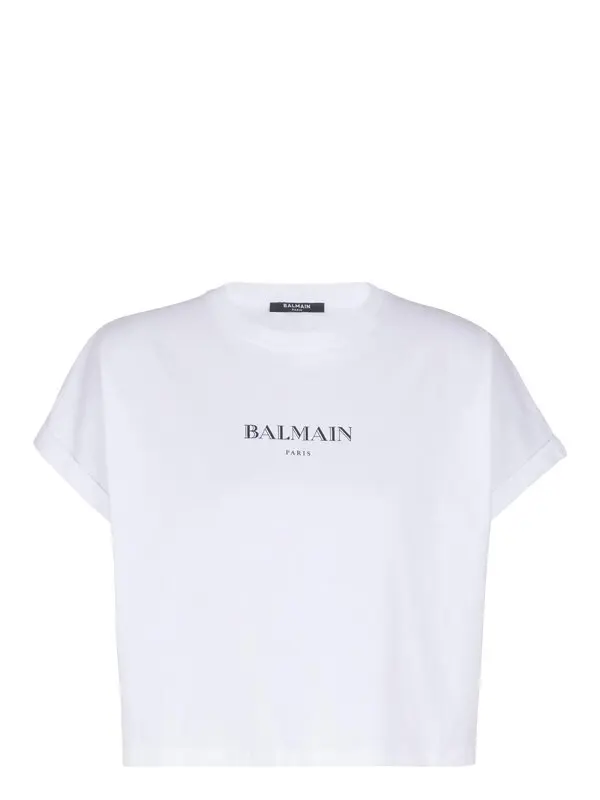 Balmain Cropped T-shirt With Logo - White
