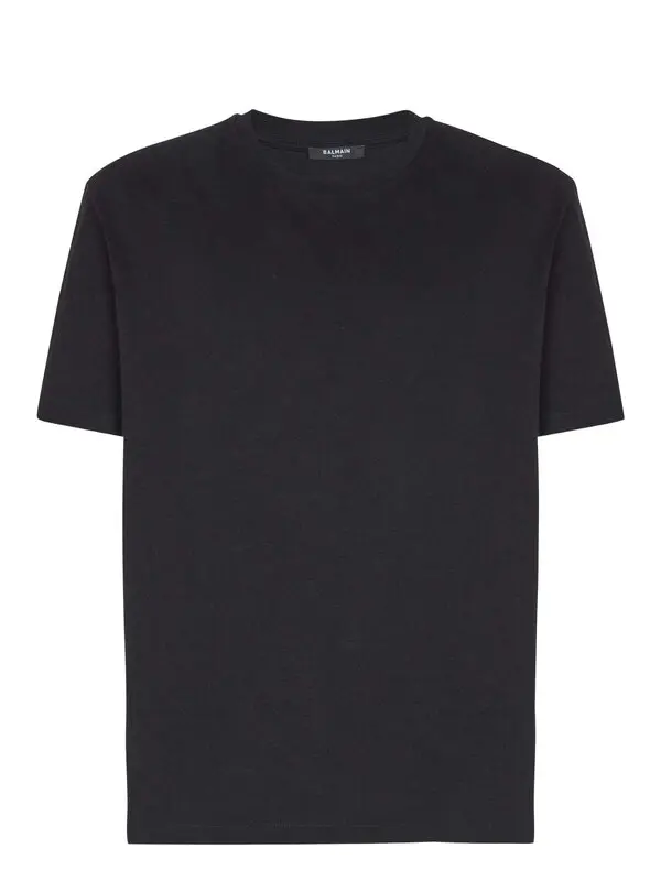 Balmain T-shirt With Vintage Gel Logo - Black