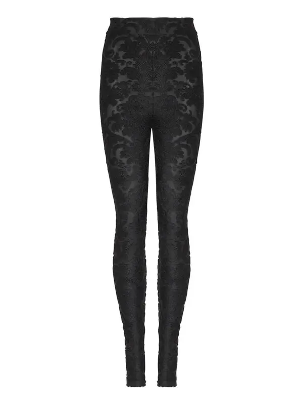 Balmain Baroque Patterned Leggings - Black