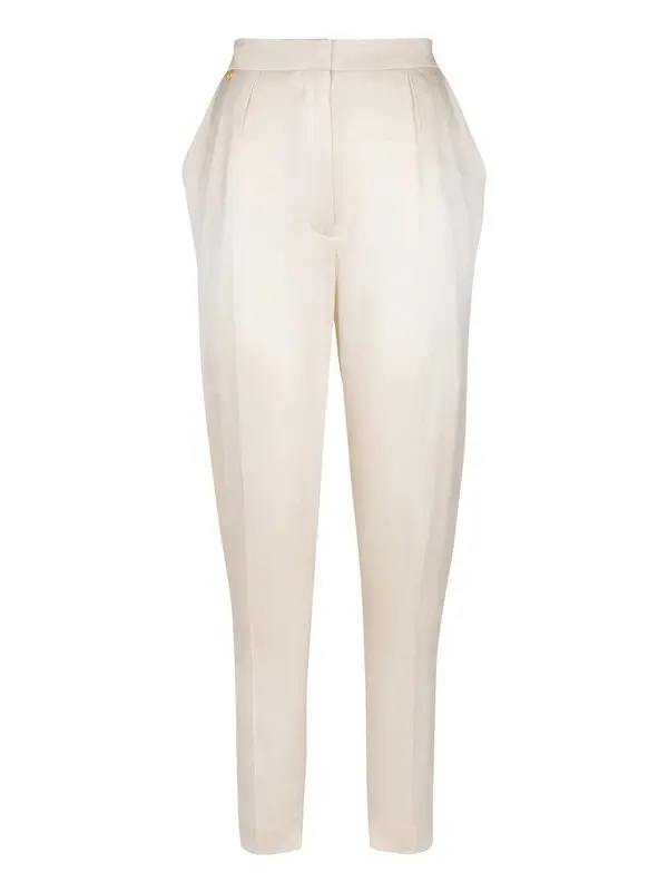 Balmain High-waisted Tailored Trousers - Beige