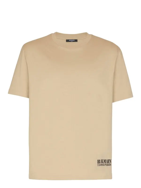 Balmain Small Stamp Printed T-shirt - Beige