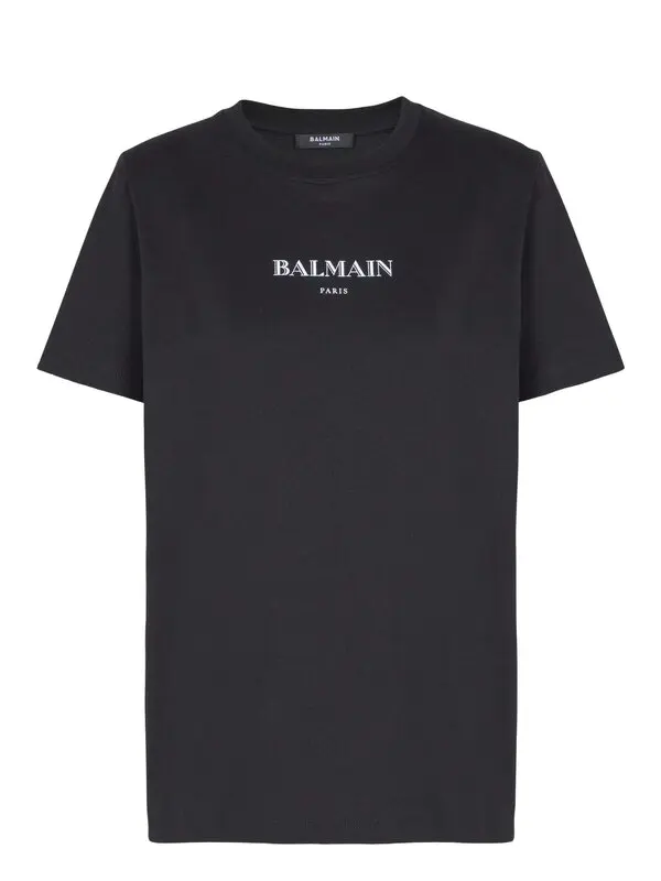 Balmain T-shirt With Paris Logo - Black