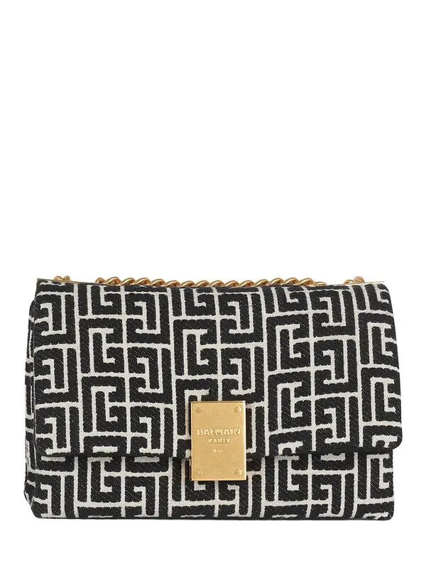 Balmain 1945 Soft Small Monogrammed Bag - Black