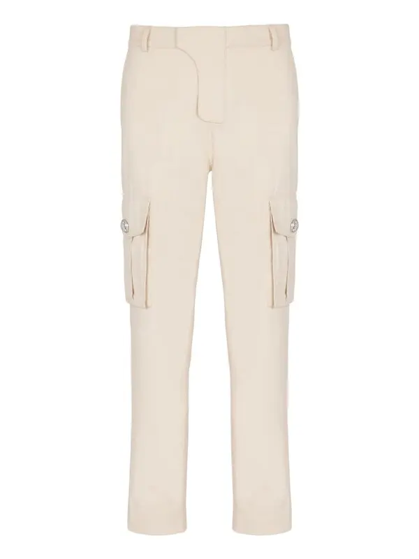 Balmain Cotton Twill Cargo Trousers - Beige