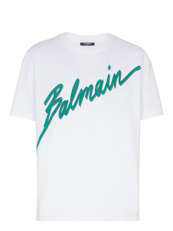 Balmain Lettre Flocked T-shirt - White