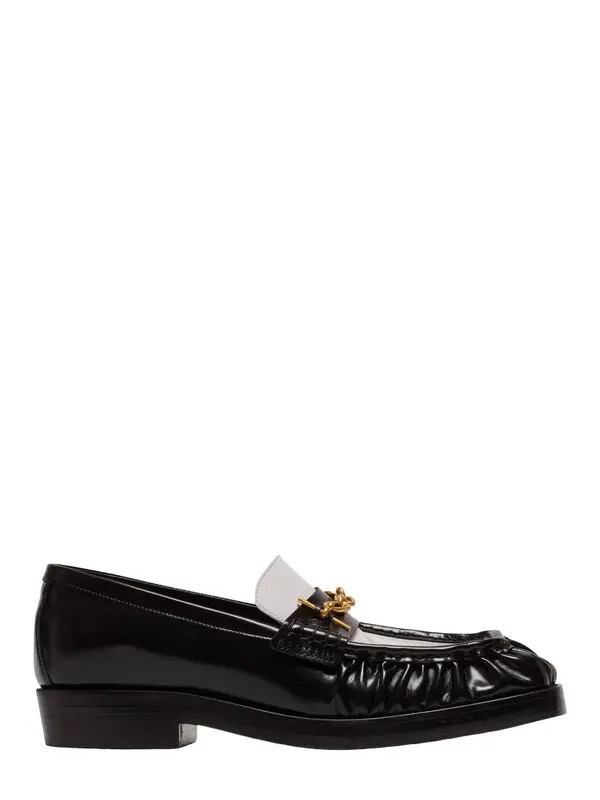 Balmain Sync Glazed Leather Loafers - White