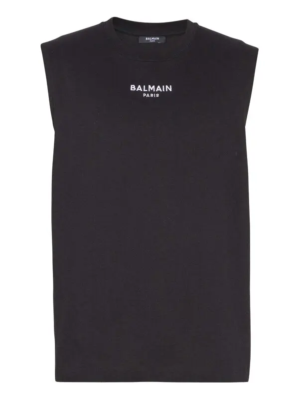 Balmain Embroidered Vest Top - Black