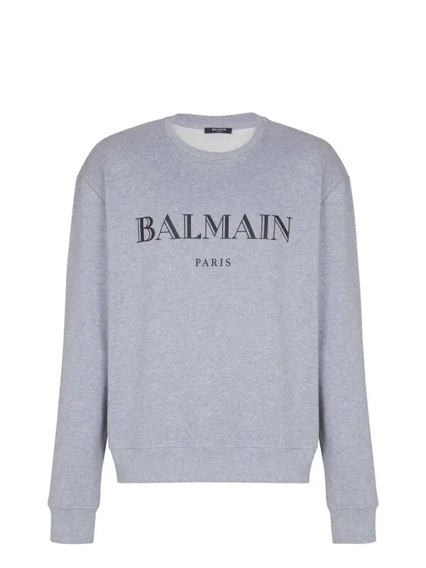 Balmain Printed Cotton Sweatshirt - Grey