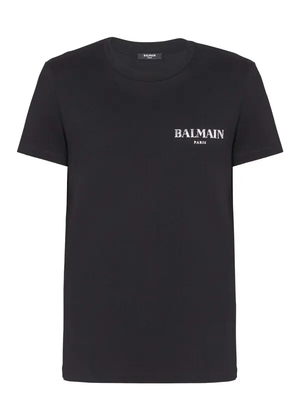 Balmain T-shirt With Vintage Gel Logo - Black