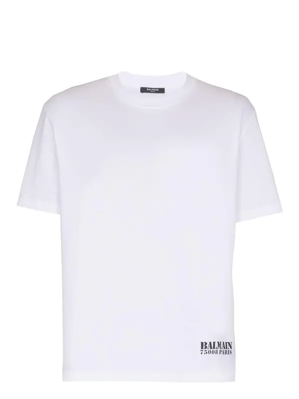 Balmain Small Stamp Printed T-shirt - White