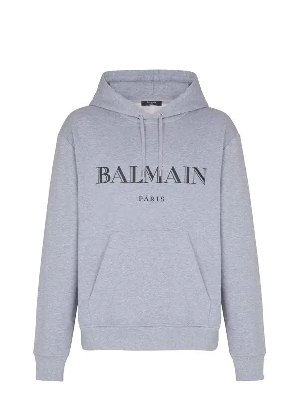 Balmain Printed Hoodie - Grey