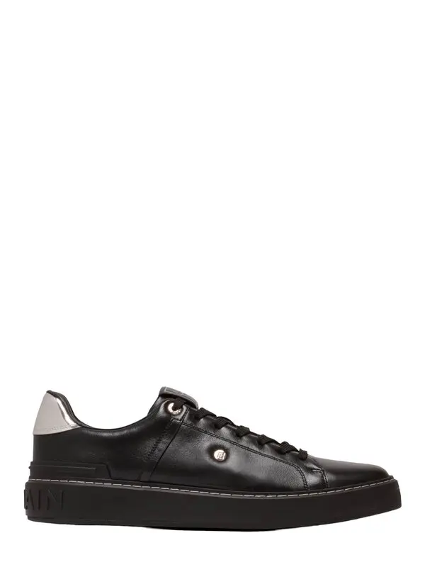 Balmain B-court Calfskin Trainers - Black