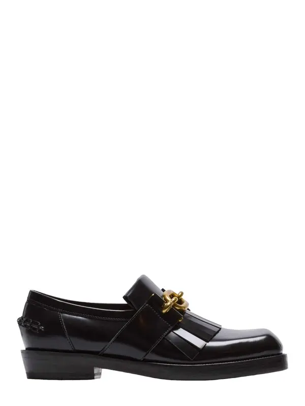 Balmain Sync Glazed Leather Loafers - Black