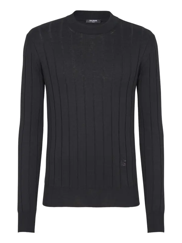 Balmain Silk And Cotton Knit Jumper - Black
