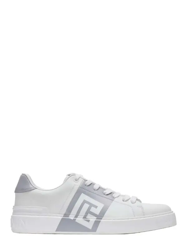 Balmain B-court Calfskin Trainers - White