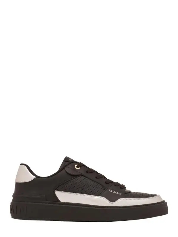 Balmain B-court Flip Leather Trainers - Black