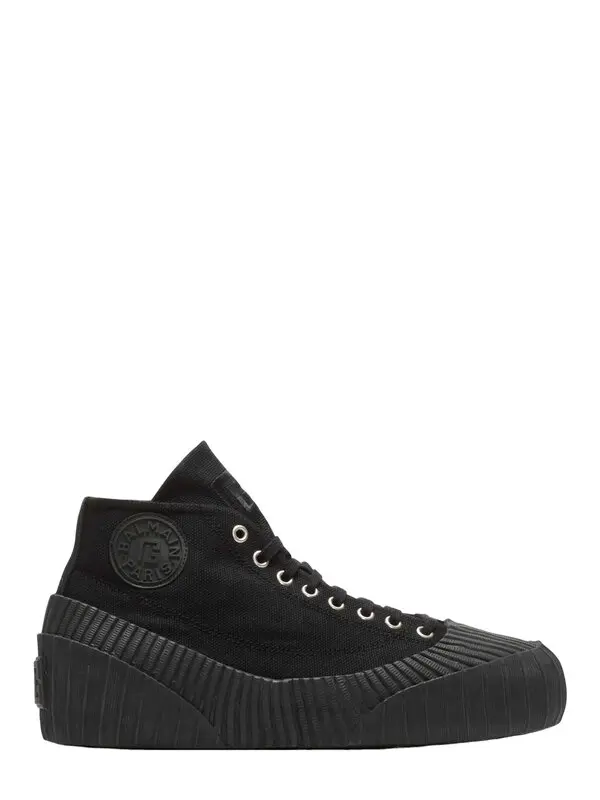 Balmain Riff Low Canvas Sneakers - Black