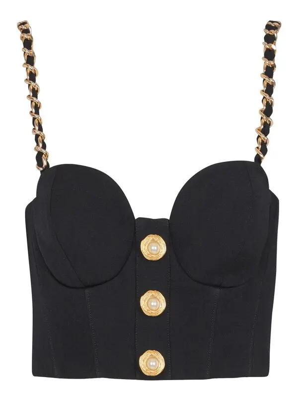 Balmain Chain Strap Top - Black