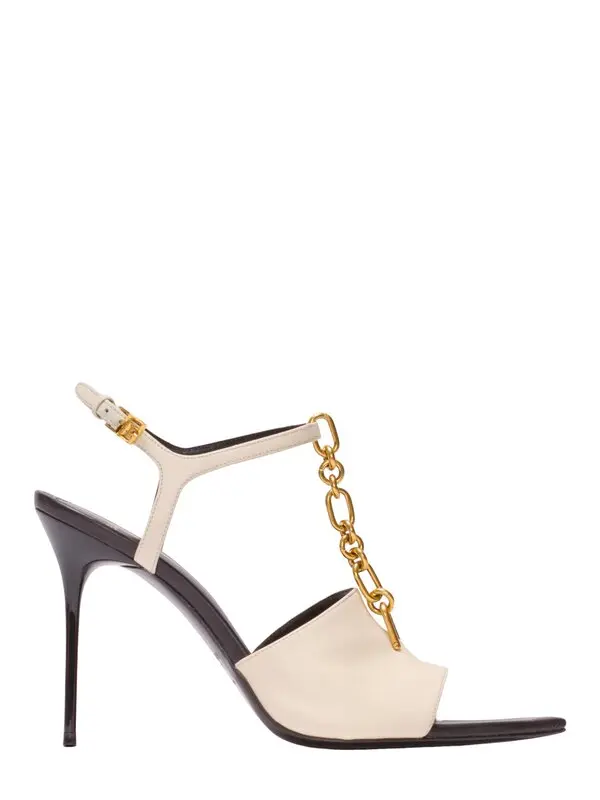 Balmain Sync Leather Sandals - Beige