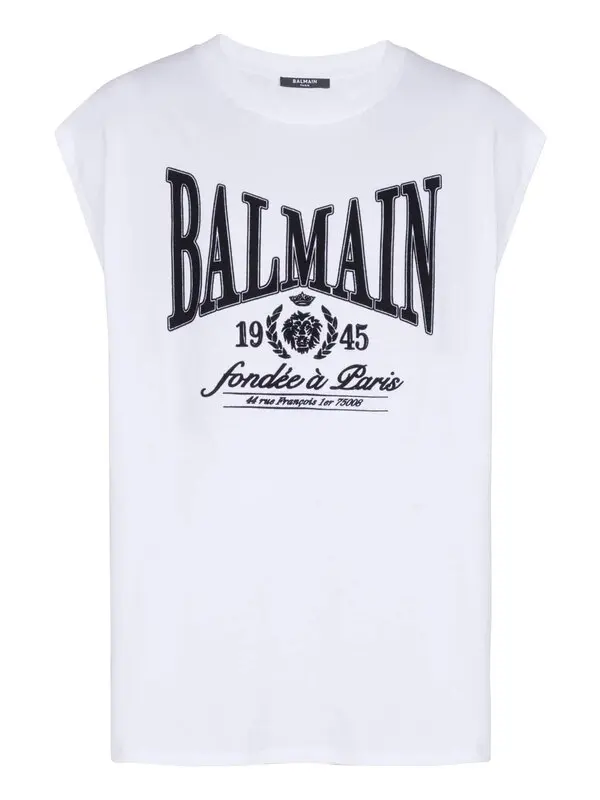 Balmain Relaxed Printed Tank Top - White
