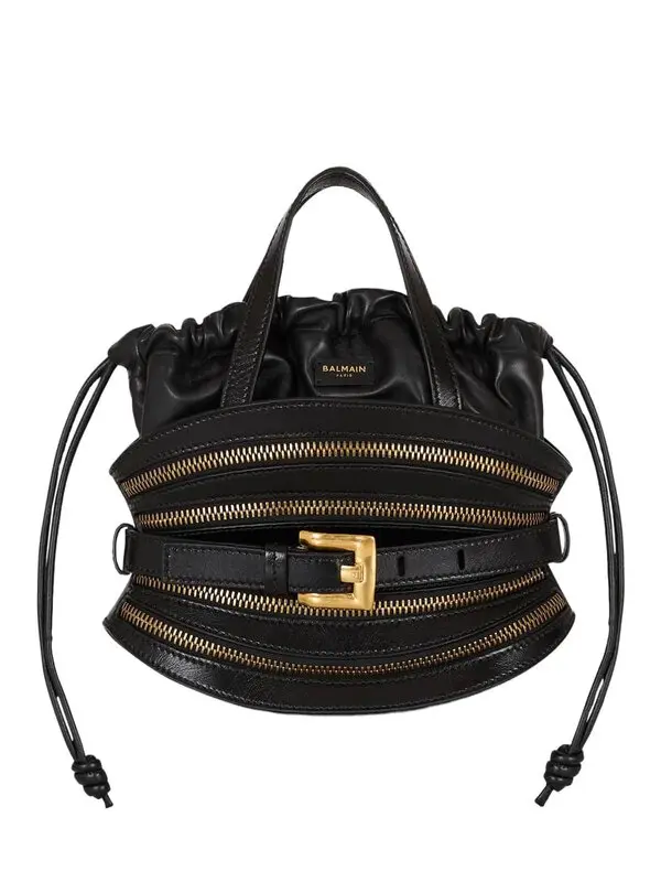 Balmain Mini Shuffle Zips Bag - Black