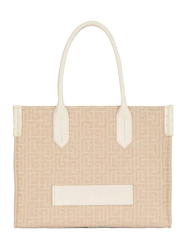 Balmain B-army 36 Monogrammed Tote - Beige