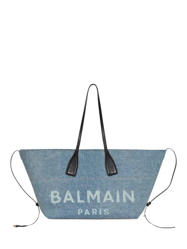 Balmain Track Denim Tote Bag - Blue