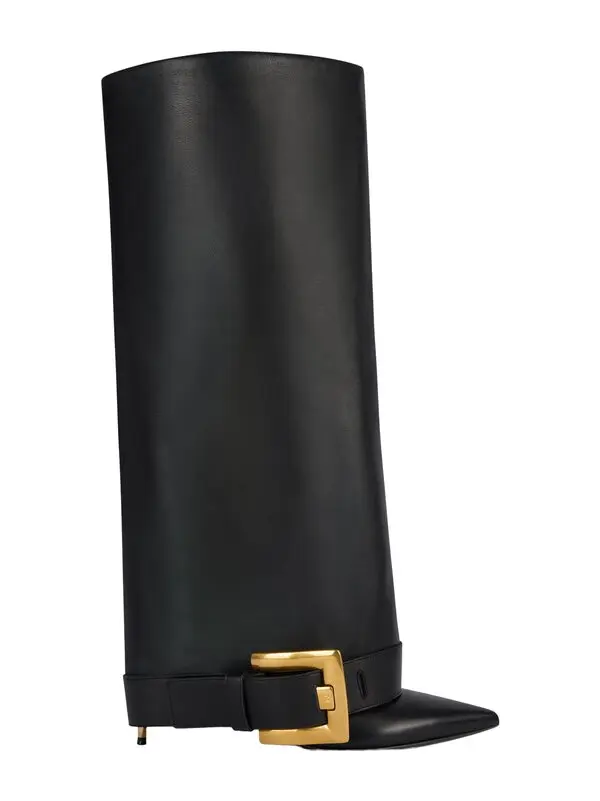 Balmain Anthem Calfskin Leather Boots - Black