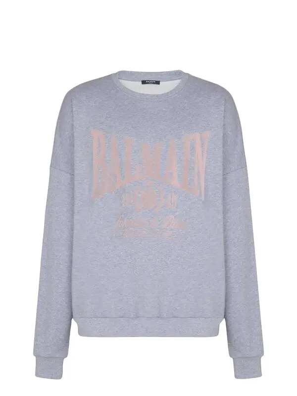 Balmain Printed Cotton Sweatshirt - Grey