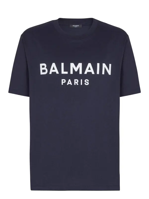 Balmain T-shirt With Paris Print - Navy