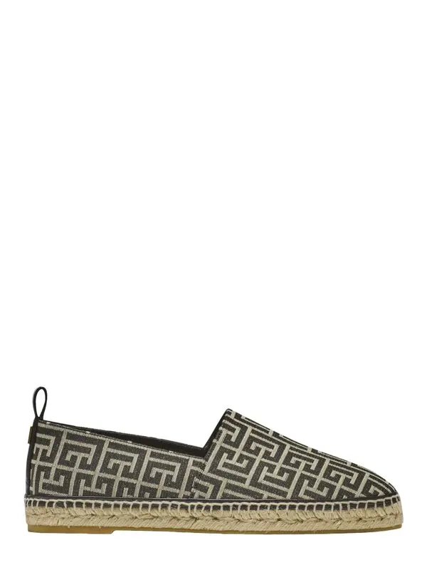 Balmain Monogram Jacquard Espadrilles - Black