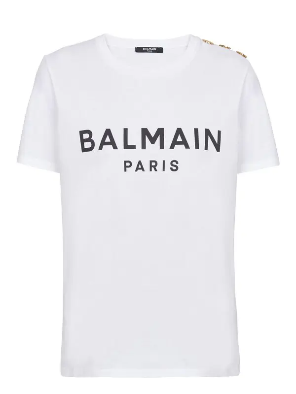 Balmain T-shirt With Paris Print - White