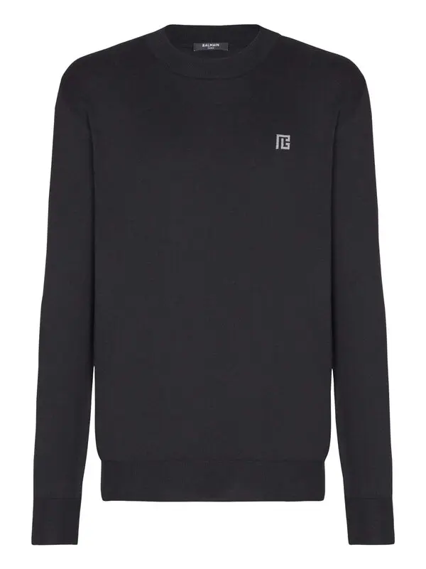 Balmain Fine Silk And Cotton Jumper - Black