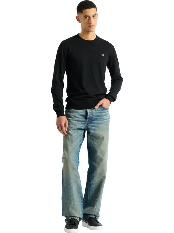 Balmain Fine Silk And Cotton Jumper - Black