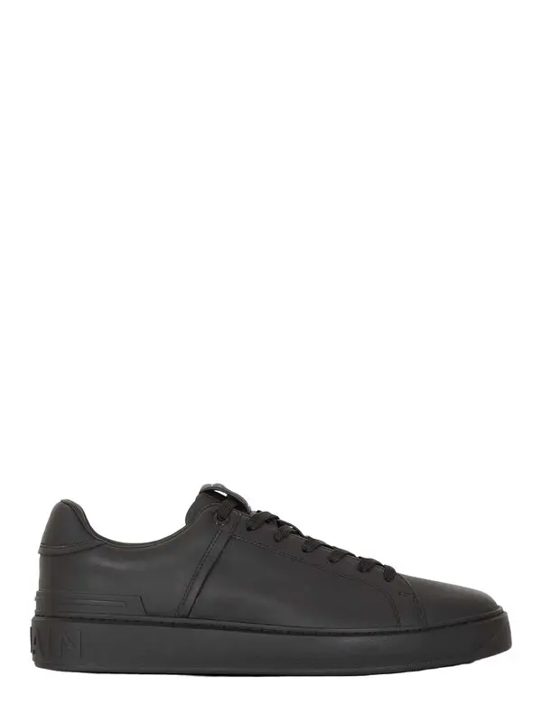 Balmain B-court Calfskin Trainers - Black
